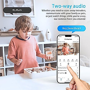 4MP Indoor Security Camera Pet with Phone App 2K 5GHz & 2.4GHz 360°Wireless WiFi Cameras for Baby/Elder/Dog/Pet Motion Detection Audible Alarm Easy Installation Compatible Alexa 1Pcs 64GB SD