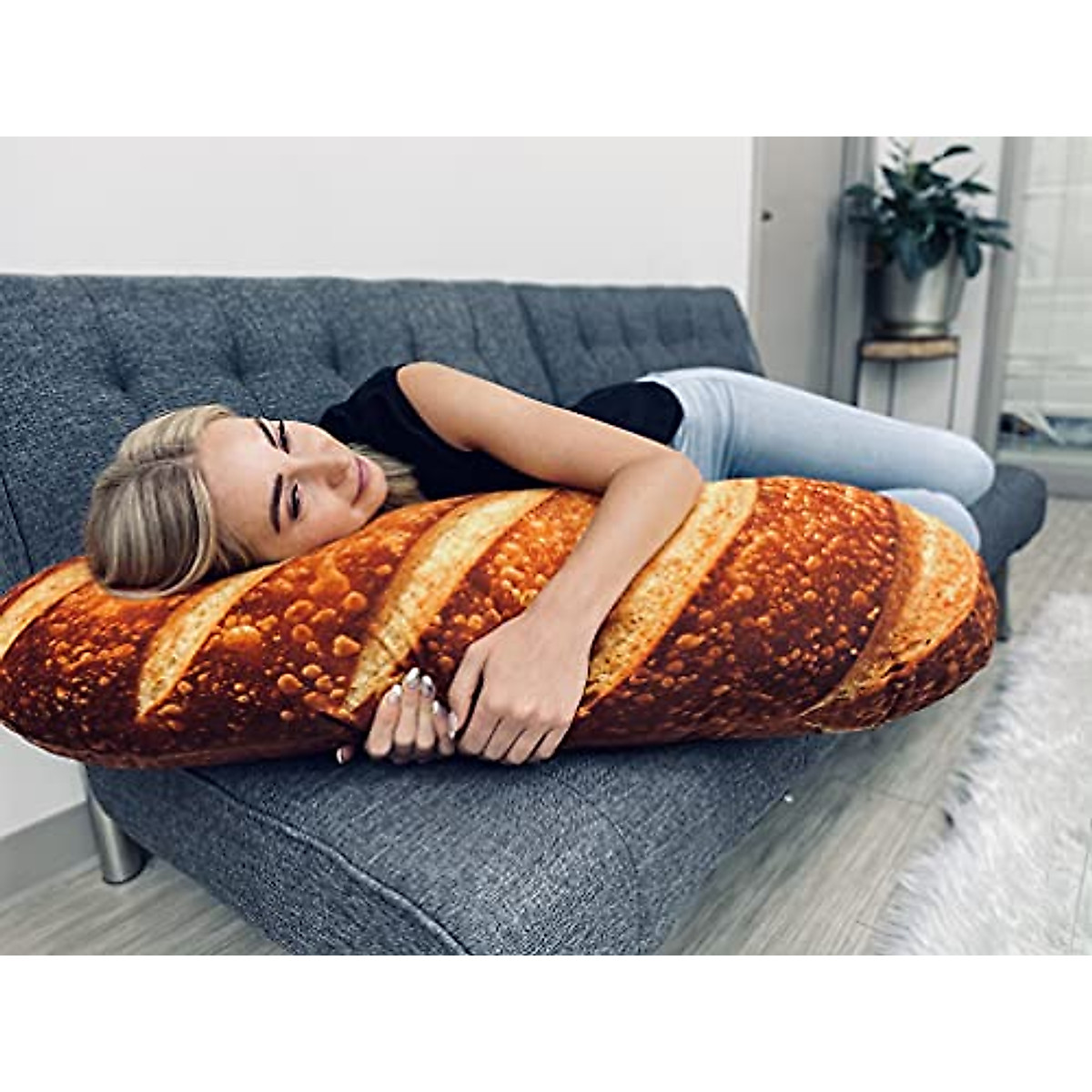 32" Large Life Like 3D Custom Shaped Home Decor Bread Throw Pillow-Made in USA, Extra Soft and Plush Cuddle Pillow, Unique Gift