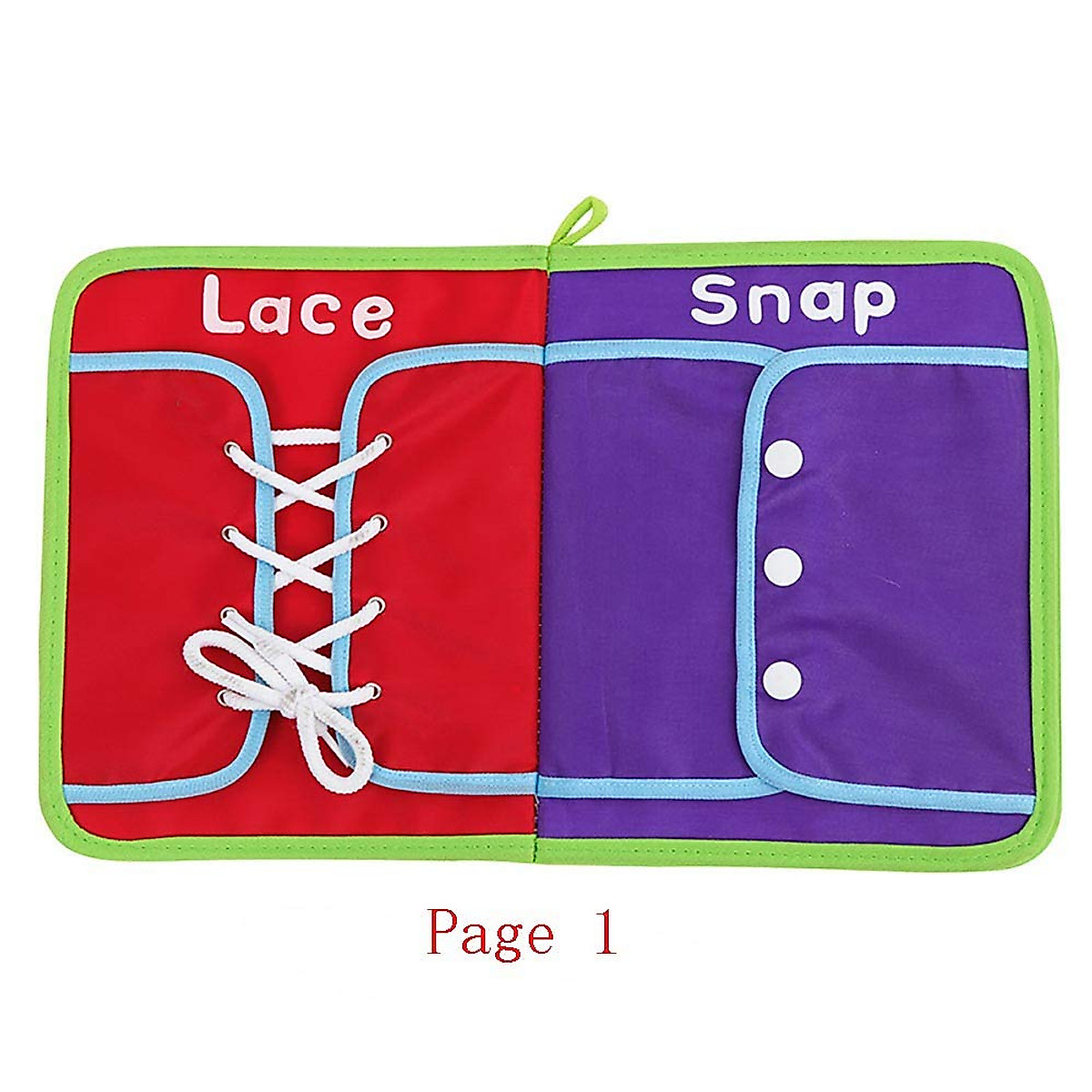 Kghios Montessori Toys Materials for Toddlers BusyBoard,Busy Board Learn to Dress Board Early Learning Basic Life Skills - Zip, Snap, Button, Buckle, Lace & Tie Educational Tools Preschool Learning