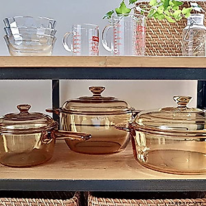 PEARL METAL Vision H CP-8690 Saucepan, 3.4 gal (1.0 L), 6.3 inches (16 cm), Heat Resistant Glass, Microwave Safe, Dishwasher Safe