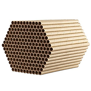 Navaris Cardboard Bee Nesting Tubes (Pack of 200) - 6" Long x 5/16" Diameter Tube for Mason Solitary Bees - for Filling Insect Hotels and Bug Houses