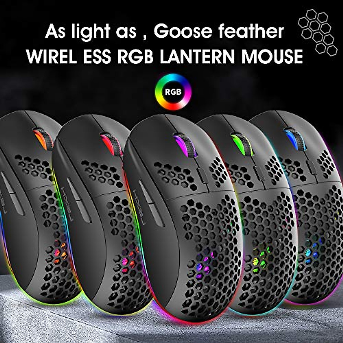 L500 Wireless Gaming Keyboard and Mouse Combo, 2200mAh Mini 61 Keys Mechanical Feeling Keyboard with Bluetooth 5.1&2.4G Wireless Dual Modes,RGB Backlit Wireless Lightweight Gaming Mouse for PC/Gamer