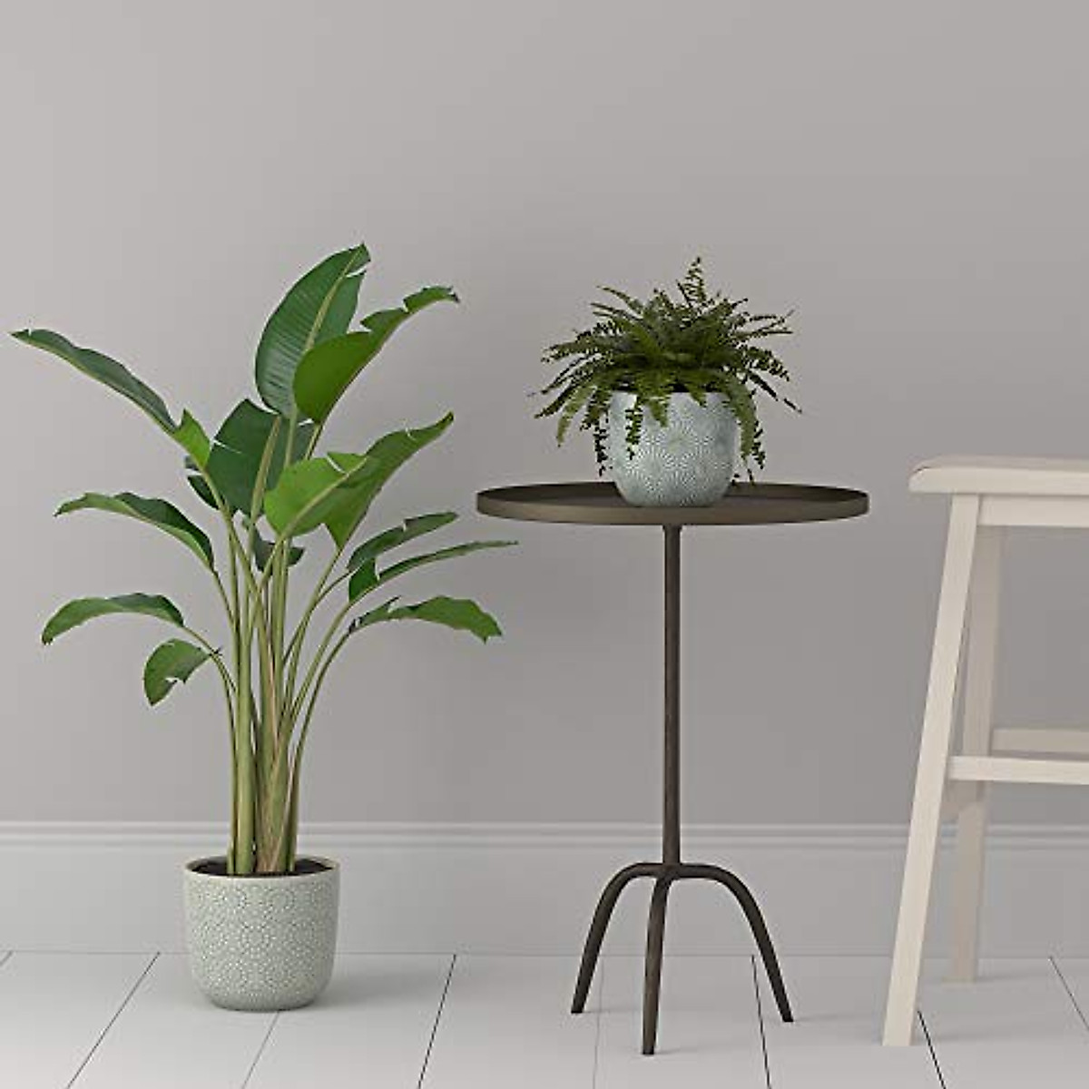 Amazon Brand - Stone & Beam Medium Fan-Embossed Planter, 6"H, Seafoam Green