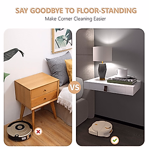 Homaterial Floating Nightstand, Floating Shelf with Drawer Small Wall Mount Shelf Nightstand Wood Wall Bedside Shelf,for Bedroom Bathroom, Living Room, Kitchen-White