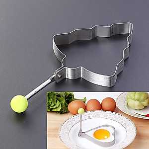 DOITOOL 2 Pcs Stainless Steel Omelette Egg Frying Mold Fried Egg Shaper Pancake Mould DIY Kitchen Cooking Tools (Christmas Tree) Christmas Supplies