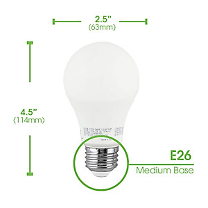 LED A19 3 Way Light Bulb, 4W/8W/14W, (40W/60W/100W Equivalent), 3000K Bright White, E26 Medium Base, 120V, Energy Star, (2 Pack)