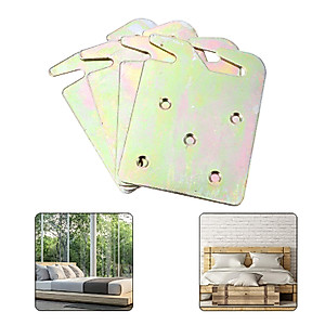 TEHAUX 4pcs Bed Accessories Wood Bed Rail Bracket Bed Rail Hooks Plates Beds Frame