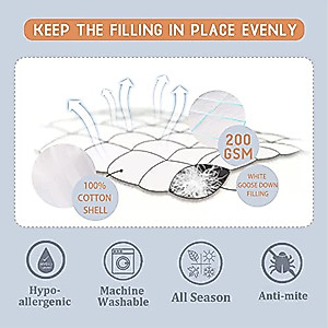 ZPECC Toddler Comforter - Duvet | Kids Goose Down Quilt, All Season Blanket Cover for Baby Bed, Stroller, Travel, Boys and Girls (41"x48", White)