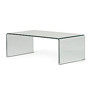 Christopher Knight Home Cadyn 12mm Tempered Glass Console Table, Clear & Pazel 12mm Tempered Glass Coffee Table, Clear