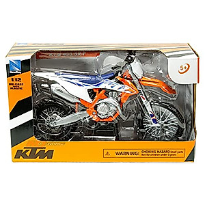 450 SX-F Dirt Bike Motorcycle Orange and White 1/12 Diecast Motorcycle Model by New Ray 58343