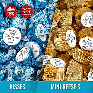 324 Hugs and Kisses from The New Mr. & Mrs. Kiss Wedding Stickers, Chocolate Drops Labels Stickers for Weddings, Bridal Shower Engagement Party Decorations, Kisses Favors Decor. Made in USA