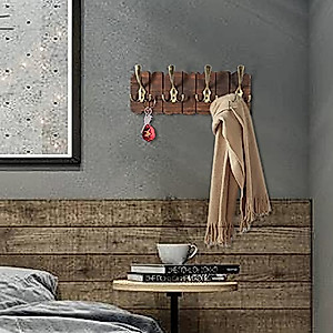 sfycc Coat Hook, Hook Rack, Wall Hook Rack, 4 Tri Hooks, Metal Clothes Hook, Rustic Coat Rack for Entryway Bathroom Bedroom Kitchen(1-Pack)