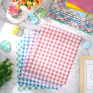 Whaline 12Pcs Spring Plaid Cotton Fabric Bundles 18 x 22 Inch Tartan Printed Fat Quarters Purple Green Pink Blue Quilting Patchwork Squares Sewing Fabrics for DIY Handmade Crafting Home Party Decor