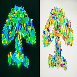 BallHull 1.4cm Decoration Fish Tank Gravel, Rocks Glowing in The Dark for Fish Turtle Tanks, Gardens, Flower Pots, 300 Pcs.