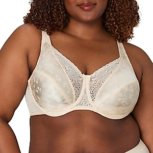 Playtex womens Secrets Love My Curves Signature Floral Underwire Full Coverage Us4422 bras, Natural Beige, 36DDD US