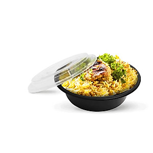 DHG PROFESSIONAL 50 sets 32oz Round Food Containers Meal Prep Microwavable Reusable Plastic BPA Free