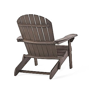 Christopher Knight Home Great Deal Furniture Milan Outdoor Rustic Acacia Wood Folding Adirondack Chair, Gray