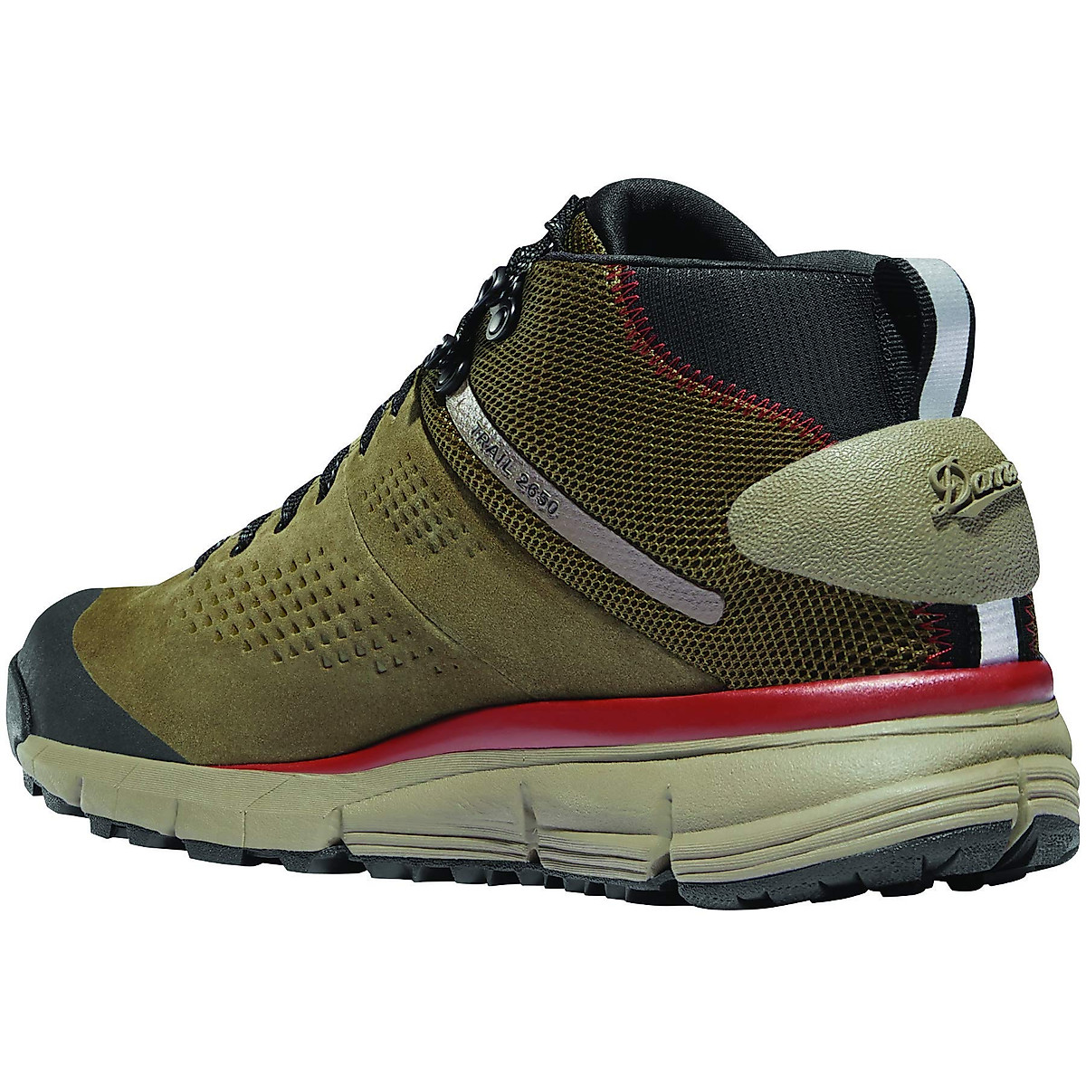 Danner Trail 2650 Gore-Tex Mid 4" Waterproof Hiking Shoes for Men - Suede and Textile Upper with Comfort Footbed, EXO Heel System & Traction Outsole, Dusty Olive - 7 D