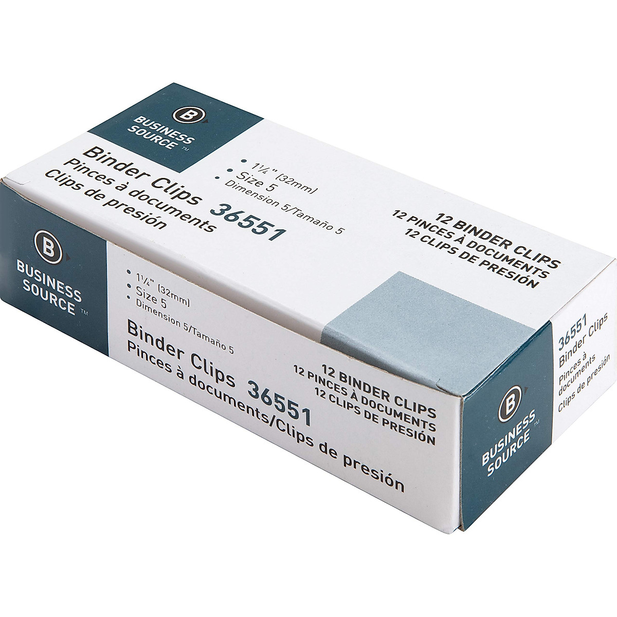 Business Source Fold-Back Binder Clips, Black, Medium (36551)