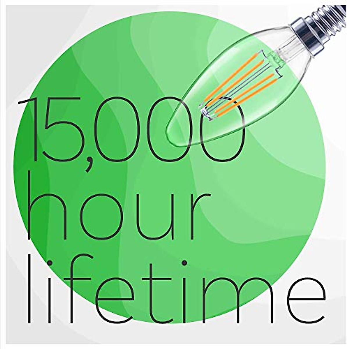 Asencia AN-03676 60 Watt Equivalent B11 All Glass Vintage Filament Dimmable LED Light Bulb, E12 Candelabra Base, 6-Pack, 6 Pack, Daylight (5000K)