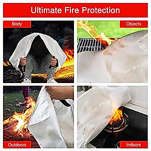 Mart Cobra Fire Blanket for Home Safety x1 Emergency Fire Blanket for Kitchen Fiberglass Fire Blankets Fireproof Blanket House Fire Safety Flame Retardant Fabric Home Safety Tarp Grease Spray