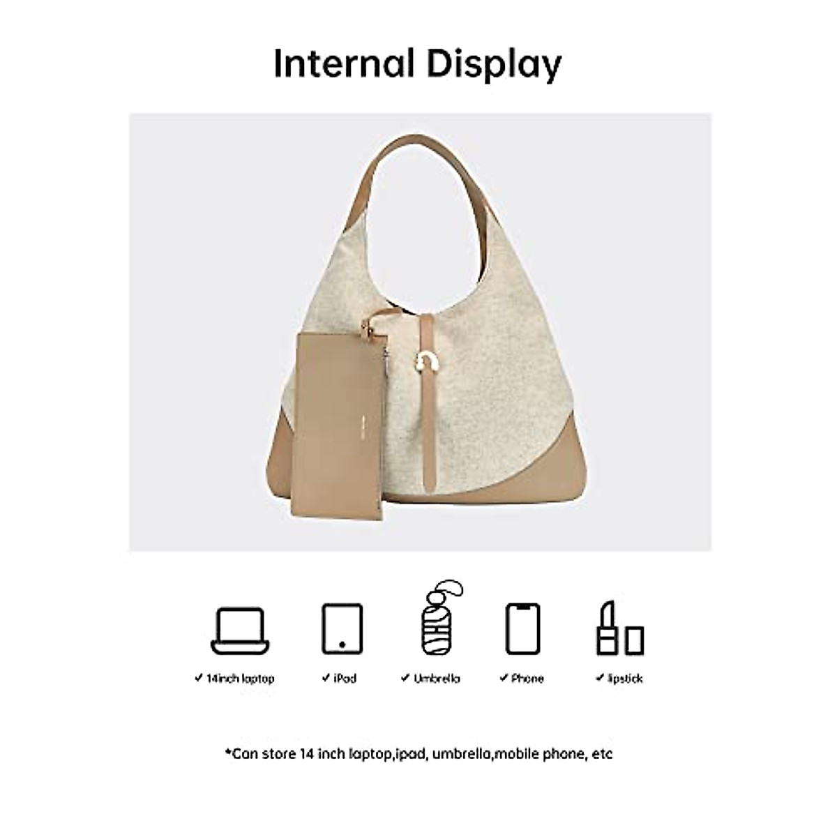 Amazing Song Leather Hobo Bag for Women, Shoulder Tote bag Soft Luxury Leather Genuine Designer Handbag with Inner Purse