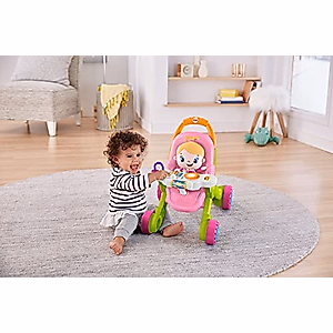 Fisher-Price Laugh & Learn Stroll & Learn Walker Gift Set, Musical Baby Walking Toy and Soft Doll for Infants Ages 9 Months and Older