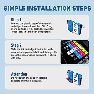 Weemay Remanufactured 702XL Ink Cartridge for Epson Printer Replacement for Epson 702 702XL Ink Cartridge Combo Pack for Epson Workforce Pro WF-3720 WF-3730 WF-3733 Printer(Black Cyan Magenta Yellow)