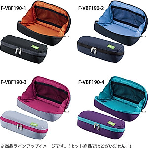 Kokuyo Shellbro Pen Case, Shell-shaped structure, Big Capacity Pencil Case, Large Pencil Pouch, Stationery Pen Bag, Navy x Blue, Japan Import (F-VBF190-2)