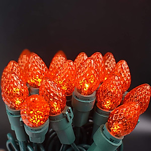 BOHON Halloween String Lights 50 LEDs Orange Lights UL Certified Christmas Lights Green Wire Halloween Lights Plug-in for Indoor Outdoor Halloween Decorations Thanksgiving Tree Carnival Decor