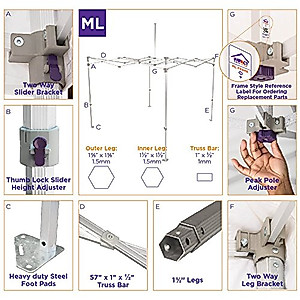 Impact Canopy 10' x 10' Pop-Up Canopy Tent Frame, Replacement Aluminum Frame with Dust Cover