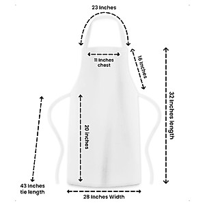 Avalon Kitchen Apron 12 Pack Bulk White Aprons Perfect Kitchen Cooking Apron Best Chef Apron for Man and Women Ideal for BBQ Painting and Restaurant