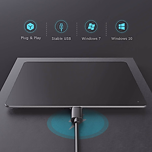 VssoPlor Trackpad, High Precision Touchpad for PC, Ultra Slim Portable Aluminum USB Wired Trackpad Mouse with Multi-Touch Navigation for Windows 7/10 Laptop Notebook Desktop Computer