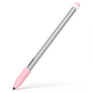 Joosko Compatible with Samsung Galaxy Tab S7/S7+/S7 FE/S8/S8+/S8 Ultra/S9/S9+/S9 Ultra Pencil Case S Pen Case, Silicone Translucent Non-Slip Cover. (Pink)