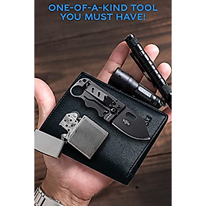 Grand Way Small Pocket Knife - Folding Wallet Knife - Mini Tactical Knife with Money Clip - Cool Dragon Blade Credit Card - Small Folding Knife - Birthday Christmas Gifts for Men and Women 6682