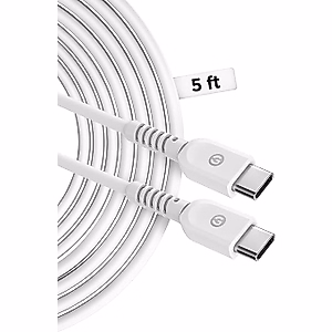 Flat 2-Port USB C Wall Charger, Ultra Slim Dual Power Adapter with Type-C Cable (20W) Fast Charging for iPhone 15, Pro Max/Samsung Galaxy Models (Folding Prongs)