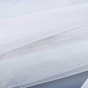 Unsutuo 2 Tiers Bride Wedding Veil Short Fingertip Bridal Tulle Veil with Comb and Cut Edge (White)