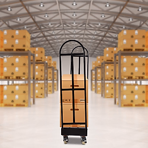 64.6Lx15.7H U-Boat Steel Cart, 2000lbs Capacity U-Boat Cart Steel, U-Boat Platform Truck Dolly, with Removable Handles, Six Wheels, for Warehouses, Storage Rooms, Transportation Facilities