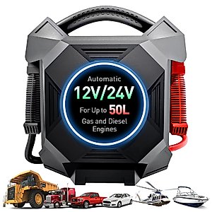 YULU CAT-797 Ultra-Powerful Jump Starter - 18000A 12V/24V Battery Booster Pack with Commercial Jumper Cables, Portable and Safe for Gasoline and Diesel Engines up to 50-Liters