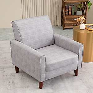 Accent Chair Living Room Chair Versatile Accent Chair for Any Occasion Experience The Comfort Solid Wood Legs and 300lbs Weight Capacity,Light Gray