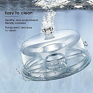 MASTERTOP Cake Stand with Dome Cover - 6 in 1 Multi-Functional Serving Platter/Cake Plate/Salad Bowl/Nachos/Punch Bowl, Wedding Cake Stands for Dessert Table,2 pcs Spoons, BPA Free (Acrylic)