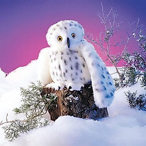 Folkmanis Snowy Owl Hand Puppet, Standard Packaging, White, Black