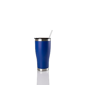 Hogg Modern Curve 30 oz Tumbler - Royal Blue, Powder Coated Tumbler, Bulk Tumblers with Lids and Straws, Engravable Blanks, Powder Coated Tumblers for Laser Engraving, Etching, Vinyl, DIY