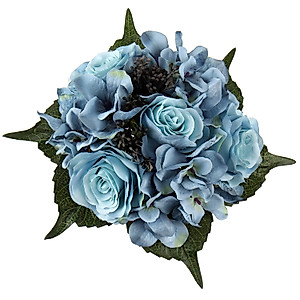 Cream Hydrangea Artificial Flowers 12" Silk Hydrangea Flowers Bouquet Fake Cream Hydrangea Flowers for Wedding Centerpieces DIY Floral Decor Bridal Bouquet - Cream Hydrangea 1 Pack