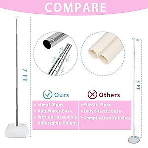 AooeDomi Metal Balloon Column Kit Set of 4, Reusable Telescopic Design with Base, Height Adjustable from 1.5 to 7 Ft, Balloon Stander for Party Decorations