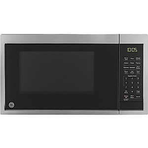 GE GCST09N1WSS Microwave Oven, 900-watt 7 Auto Cooking Settings, Kitchen Essentials for The Countertop, Dorm Room or Apartment, Child-Lock Technology 0.9 Cu. Ft, Stainless Steel