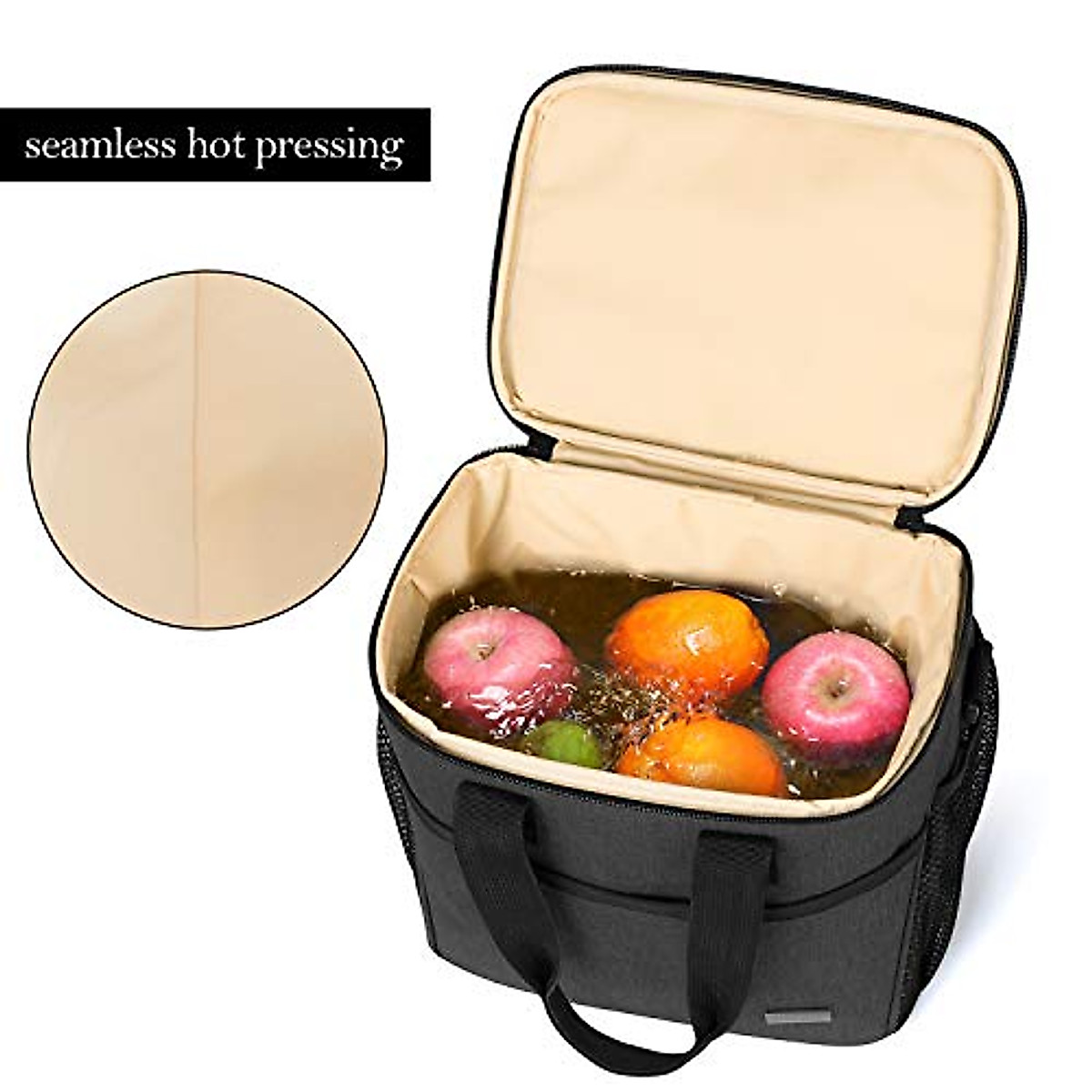 Yarwo Breast Milk Cooler Bag with Ice Pack for 6 Bottles up to 9 Ounce, Insulated Baby Bottles Tote Bag for Breastfeeding Mothers on The go,Black