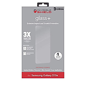 ZAGG InvisibleShield Glass+ Screen Protector – Made for Samsung Galaxy S10e – Extreme Impact & Scratch Protection – Easy to Apply – Seamless Touch Sensitivity