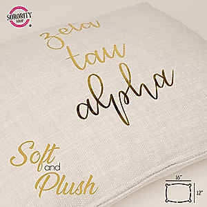 Sorority Shop Pi Beta Phi Pillow – Gold Script Design, 12" x 16" Lumbar Pillow Sorority