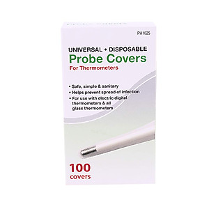 hokojix 100Pcs Disposable Digital Thermometer Probe Covers Sleeve for Armpit Rectal, 8.8x2.5cm, As pictures shown.